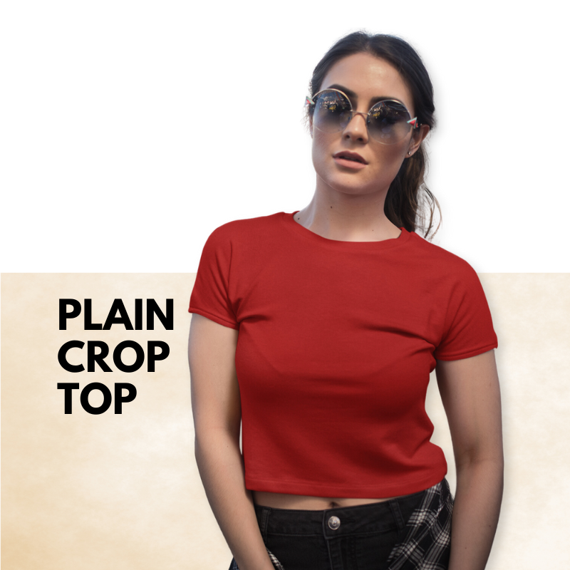 Shop Plain Crop Tops | Basic Tops for Women | Classic Crop Tees – WowWaves